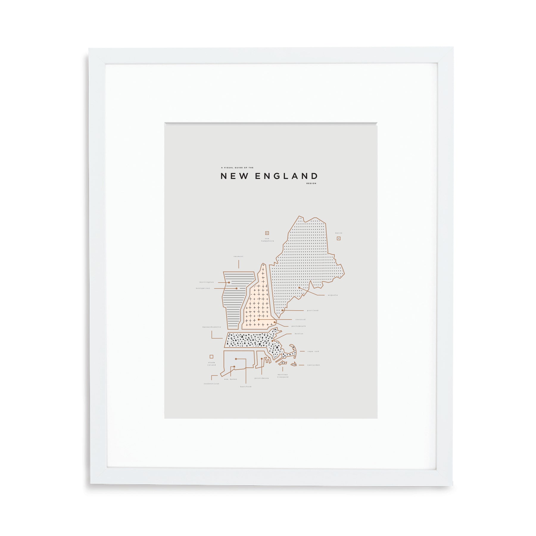 New England Print - Letterpress & Gold Foil - 42 Pressed