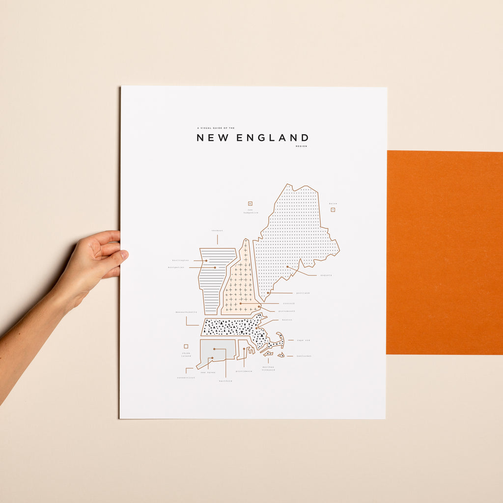 New England Print - Letterpress & Gold Foil - 42 Pressed