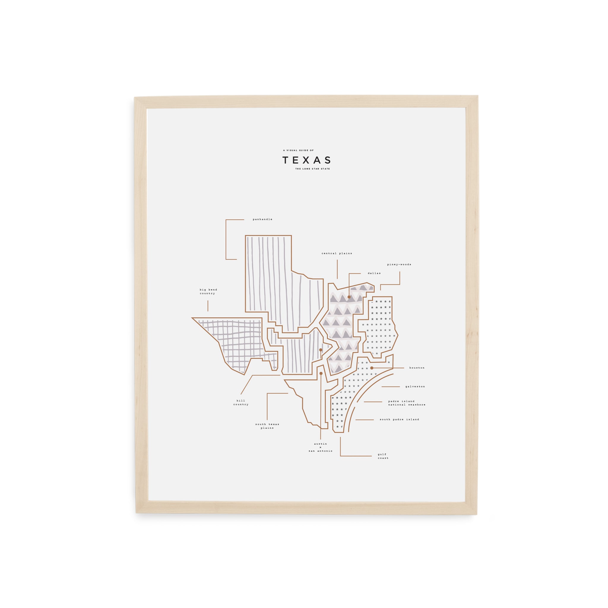 Texas State Print – 42 Pressed