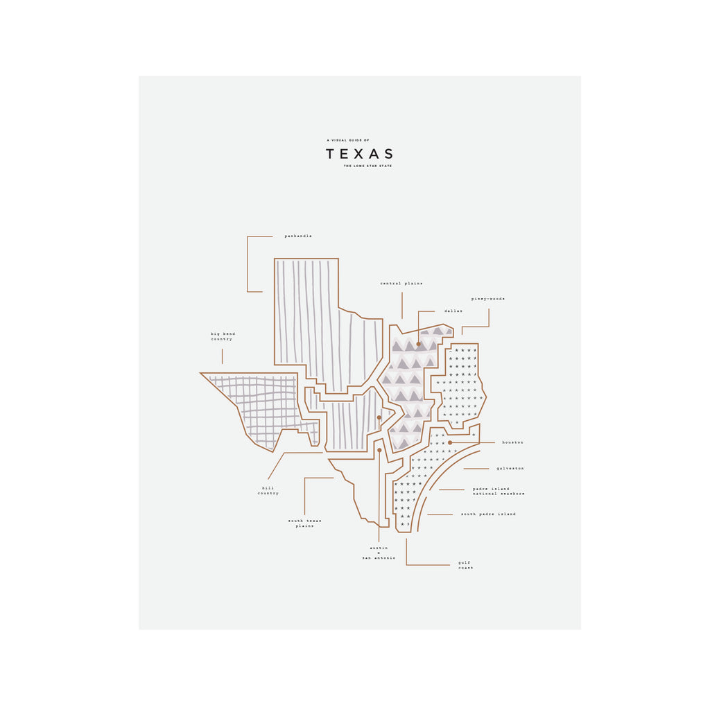 Texas State Print – 42 Pressed